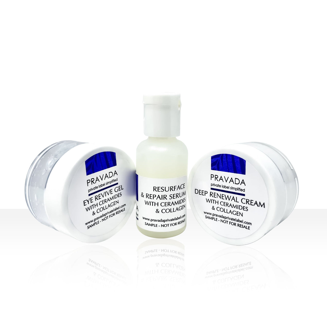 Ceramides & Collagen Sample Set - Private Label Renewal Cream, Repair ...