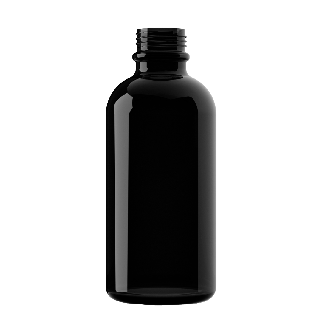 Boston Round Black Glass Bottle - Samples – Pravada Private Label