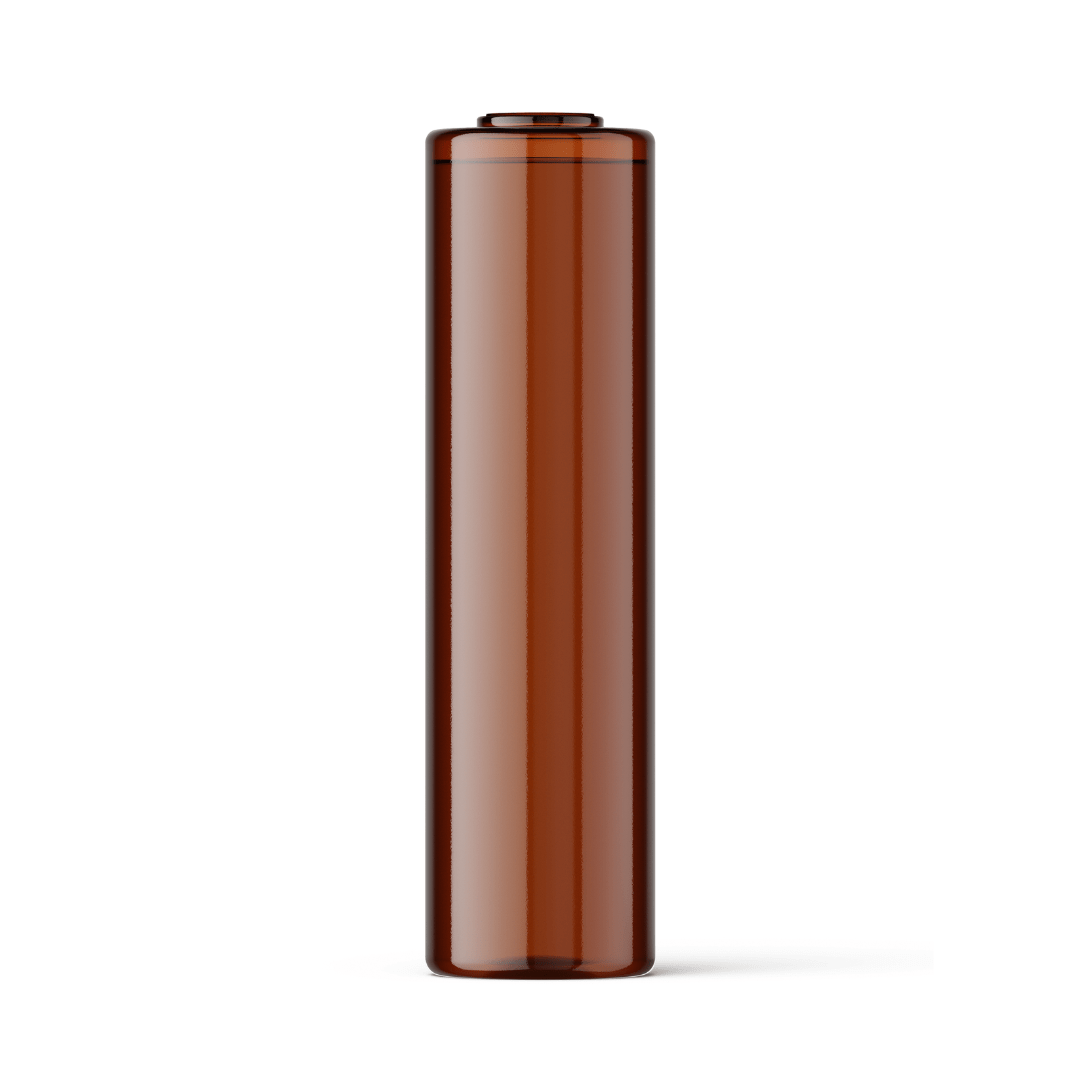 Tall Cylinder Amber Plastic Bottle - Samples – Pravada Private Label